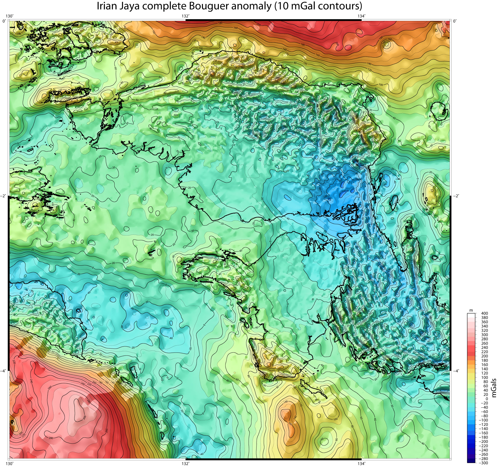Eastern Indonesia complete Bouguer anomaly maps